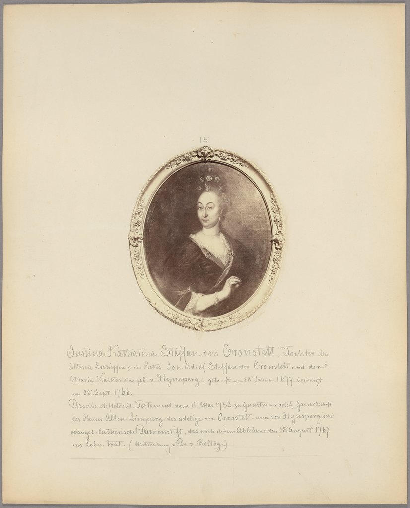 Frankfurt am Main: Porträt von Justina Katharina Steffan von Cronstett ...