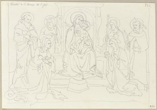 Thronende Madonna mit Kind, Petrus von Verona und anderen Heiligen in San Lorenzo zu San ...