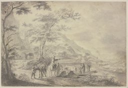 River landscape with figures - Digital Collection