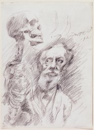 Anatomist with skelleton - Digital Collection