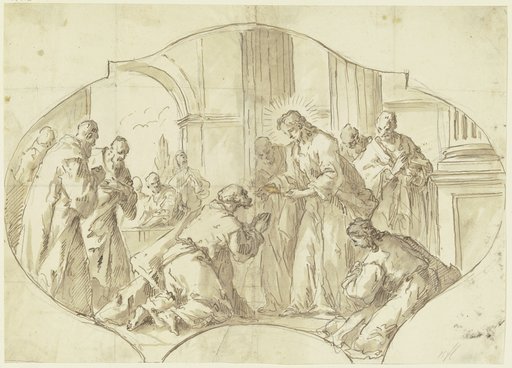 Christus reicht den Aposteln das Abendmahl - Digitale Sammlung