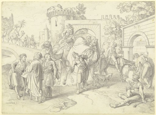 Caravan at the bridge gate - Digital Collection