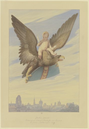 Goethes Geburt (Entwurf für eine Standarte bei Goethes Jubiläum 1849 ...