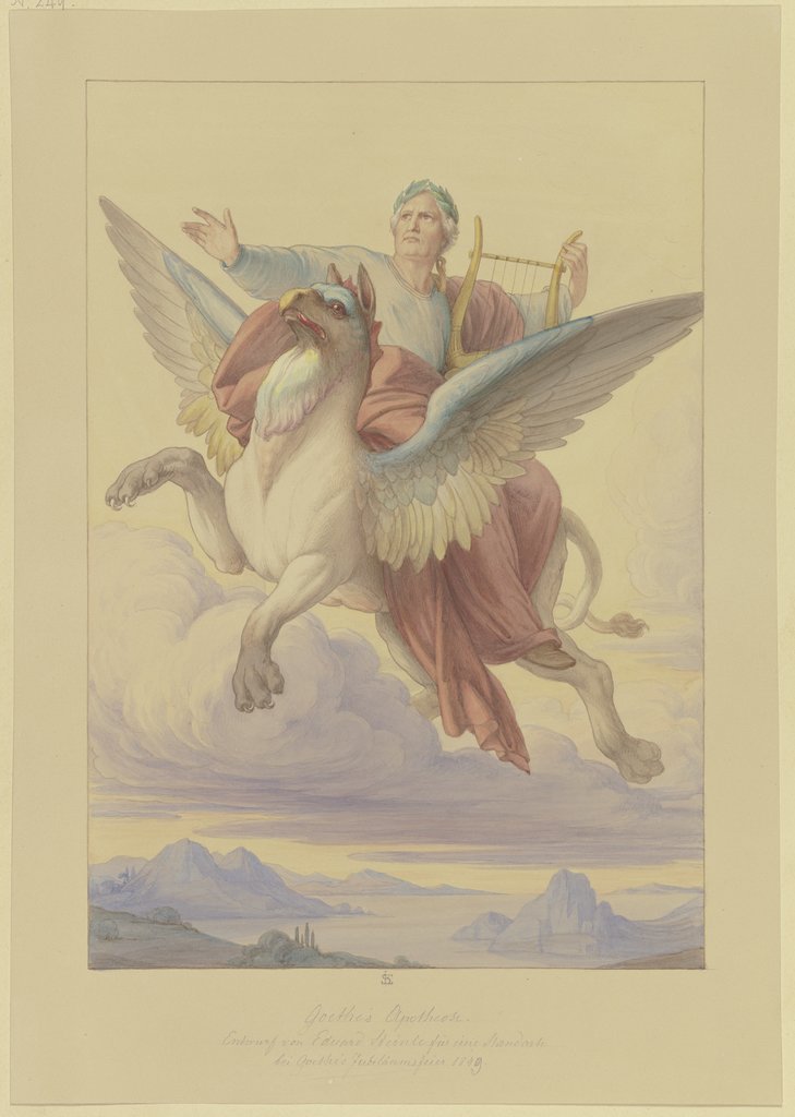 Goethes Geburt (Entwurf für eine Standarte bei Goethes Jubiläum 1849 ...