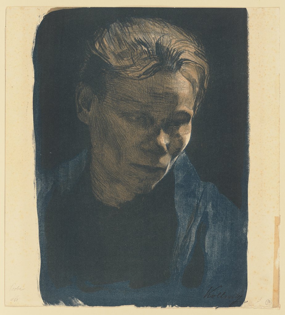 Half-Length Portrait of a Working-Class Woman with a Blue Shawl ...