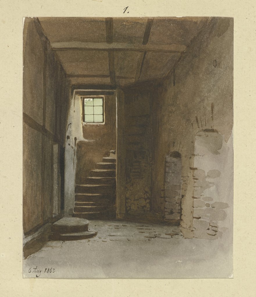 Raum mit Treppe und Fenster - Digital Collection