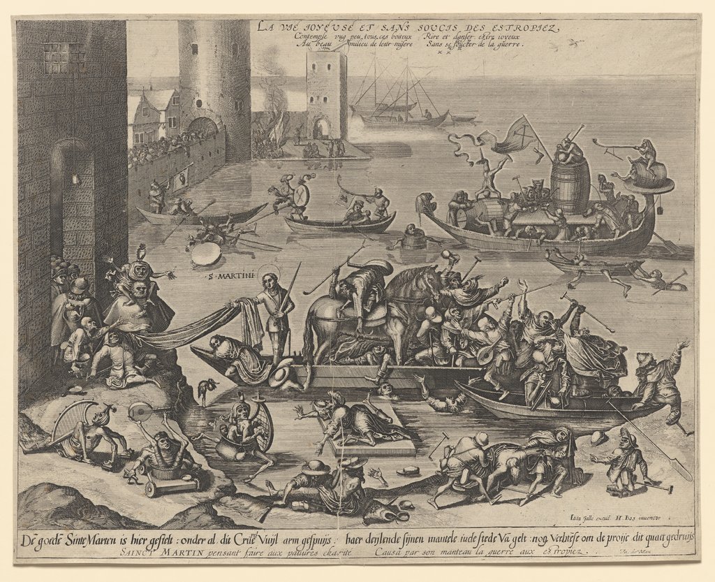 Der heilige Martin mit seinem Pferd auf einem Schiff - Digitale Sammlung