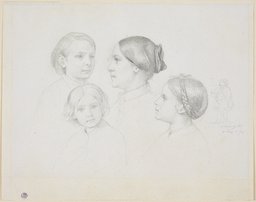 Die Familie des Künstlers, rechts ein Selbstbildnis - Digitale Sammlung